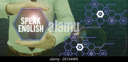 Conceptual caption Speak English. Conceptual photo Study another ...