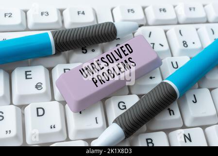 Inspiration showing sign Unresolved Problems. Word for those Queries no ...