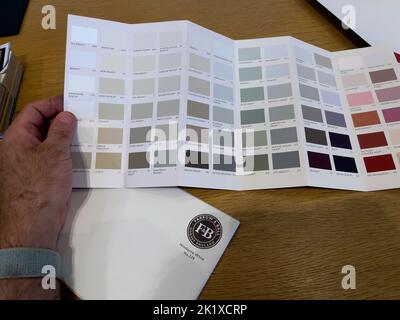 farrow and ball paint colour chart selection Stock Photo - Alamy