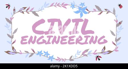 Hand writing sign Civil EngineeringPlanning Design Building of roads ...