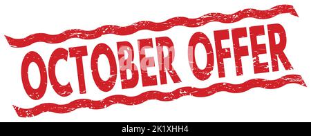 OCTOBER OFFER text written on green-black round stamp sign Stock Photo ...