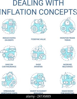 Dealing with inflation concept icons set Stock Vector Image & Art - Alamy