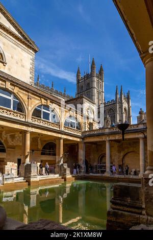 The historic wonder of The Roman Baths in Bath, Somerset, England Stock ...
