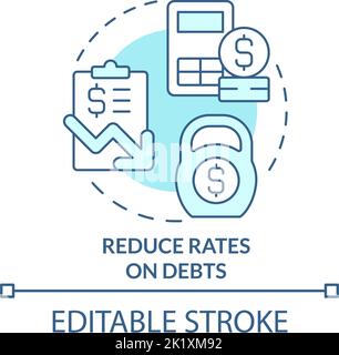 Reduce rates on debts concept icon Stock Vector Image & Art - Alamy