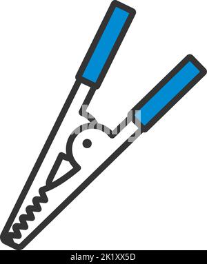 Crocodile Clip Icon. Editable Bold Outline With Color Fill Design ...