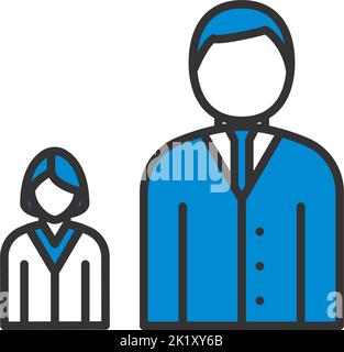 Man Boss With Subordinate Icon. Editable Bold Outline With Color Fill ...