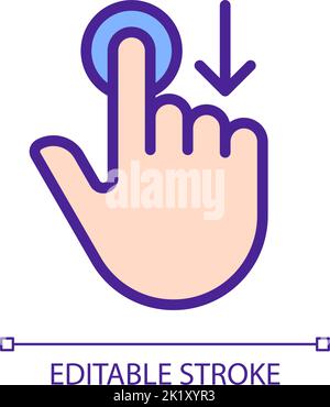 Scroll down pixel perfect white linear ui icon for dark theme Stock Vector Image & Art - Alamy