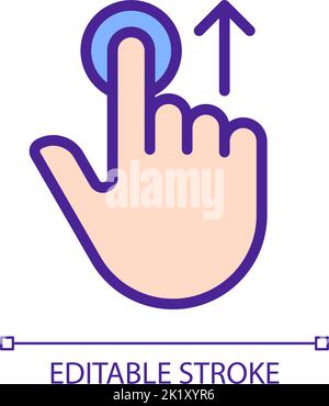 Move upward pixel perfect white linear ui icon for dark theme Stock Vector Image & Art - Alamy