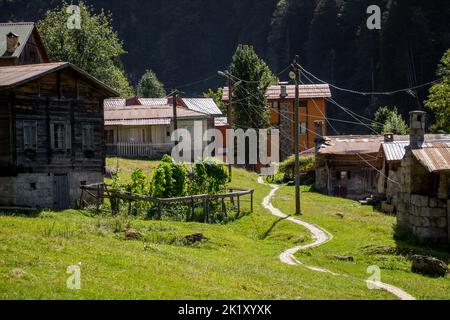 Rize, Turkey - September 2022: Village houses and natural scenery in ...