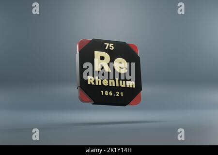 Rhenium Re chemical element. Rhenium Sign with atomic number. Chemical ...