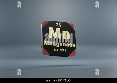 3d render of atom structure of manganese isolated over white background ...