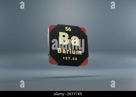 3d render of atom structure of barium isolated over white background ...