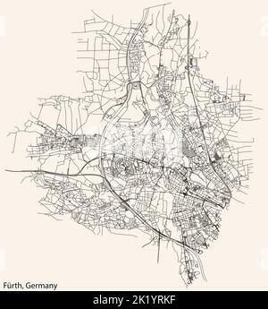 Street roads map of FÜRTH, GERMANY Stock Vector Image & Art - Alamy