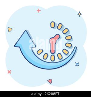 Downtime icon in comic style. Uptime vector cartoon illustration on ...