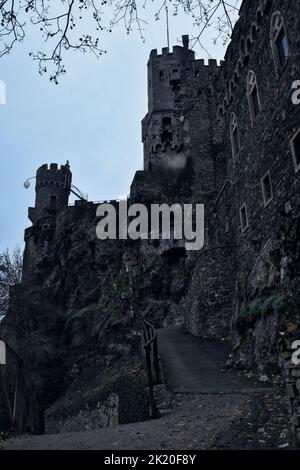 Rheinstein Castle, Trechtingshausen, Upper Middle Rhine Valley, a ...
