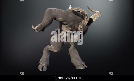 Mythical Baphomet monster on chromakey background 3d render Stock Photo ...