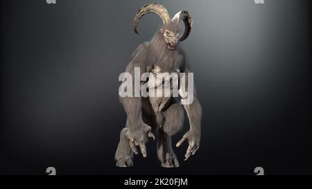 Mythical Baphomet monster on chromakey background 3d render Stock Photo ...