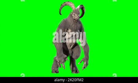 Mythical Baphomet monster on chromakey background 3d render Stock Photo ...