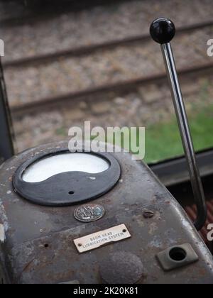 Inside the operator's cab of the Ransomes and Rapier W1400 walking ...