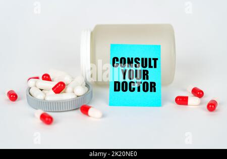 Text sign showing Consult Your Doctor. Business photo text ask ...