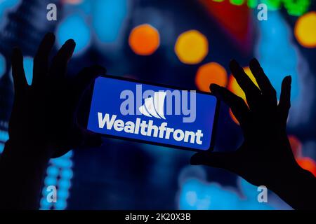In this photo illustration, the Wealthfront Inc. logo seen displayed on ...
