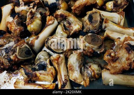 raw veal meat with marrow bone for italian dish Osso Buco on wooden ...