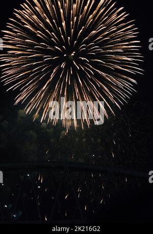 Beautiful fireworks display with lots of colorful bursts Stock Photo ...