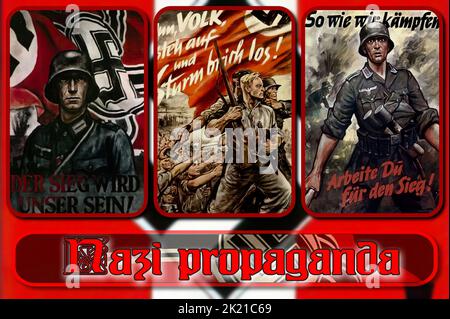 Nazi propaganda posters printed during World War II Stock Photo - Alamy