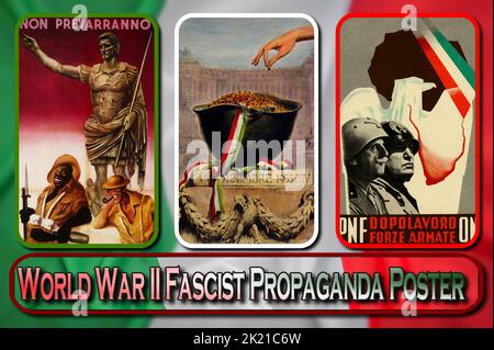 Propaganda posters of Fascist Italy, during the Second World War Stock ...
