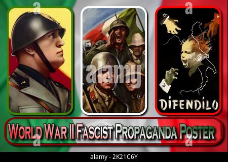 Propaganda posters of Fascist Italy, during the Second World War Stock ...