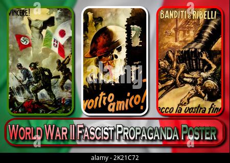 Propaganda posters of Fascist Italy, during the Second World War Stock ...