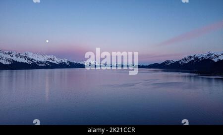 Sunset aerial photo of Seward Alaska Stock Photo - Alamy