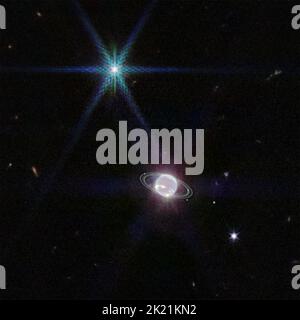 September 21, 2022: The planet Neptune and its rings captured by the ...