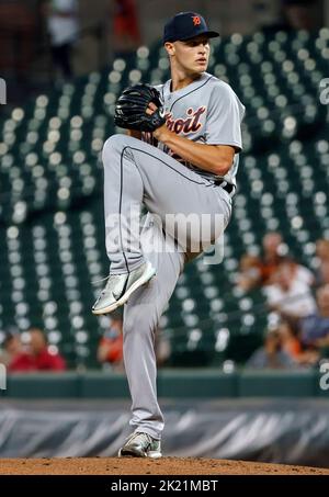 Detroit Tigers pitcher Matt Manning throws against the Los Angeles ...