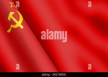 Union of Soviet Socialsist Republics USSR CCCP waving flag 3d ...