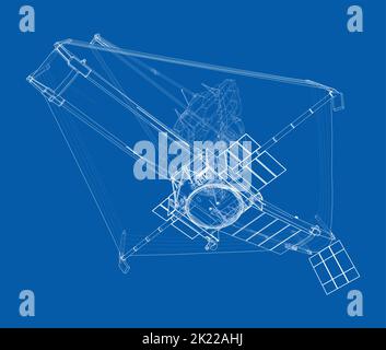 james webb space telescope line icon vector. james webb space telescope ...