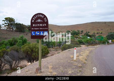 Town of Blinman Welcome Sign - Australia Stock Photo - Alamy