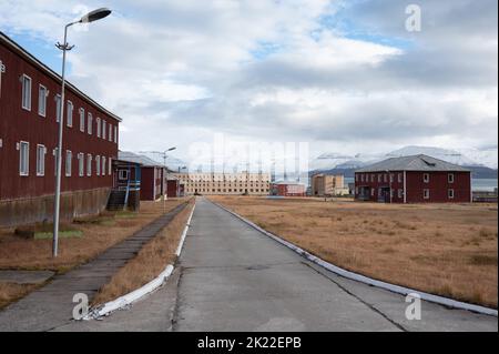 Pyramiden, Norway. 10th Sep, 2022. The port of the abandoned Soviet ...