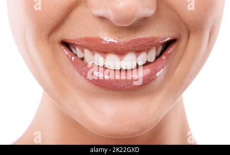 Thats a perfect smile. a womans mouth and teeth Stock Photo - Alamy