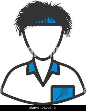 Tennis Man Uniform Icon. Editable Bold Outline With Color Fill Design ...