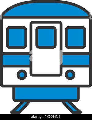Subway Train Icon. Editable Bold Outline With Color Fill Design. Vector ...