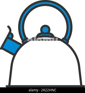 Kitchen Kettle Icon. Editable Bold Outline With Color Fill Design ...