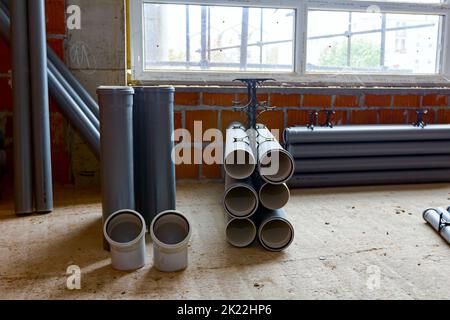 Scaffolding installed on a building under renovation Stock Photo - Alamy