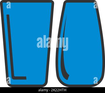 Two Glasses Icon. Editable Stroke Simple Design. Vector Illustration ...