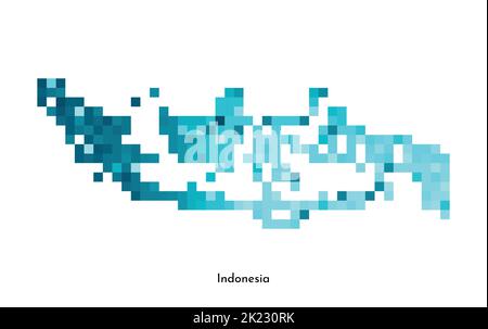 Indonesia dotted map. Digital style shape of Indonesia. Tech icon of ...