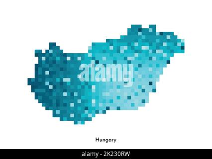 Vector illustration pixel map of Hungary Stock Vector Image & Art - Alamy
