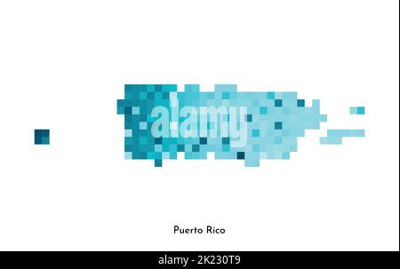 Puerto Rico island map simple outline. Vector hand drawn simplified ...