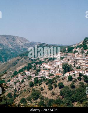 Panoramic view of Stemnitsa, a beautiful traditional village in ...