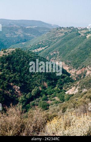 Panoramic view of Stemnitsa, a beautiful traditional village in ...