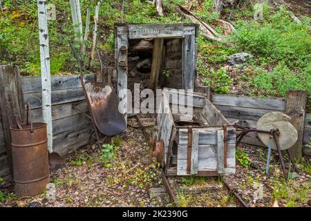 Miners adit, entrance to underground mine, Miners Park in Bullion City ...